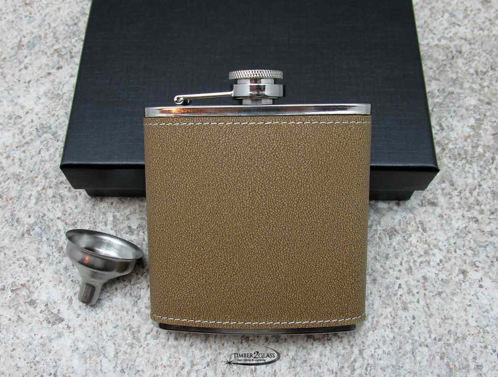 Flask Leather Set – Timber 2 Glass
